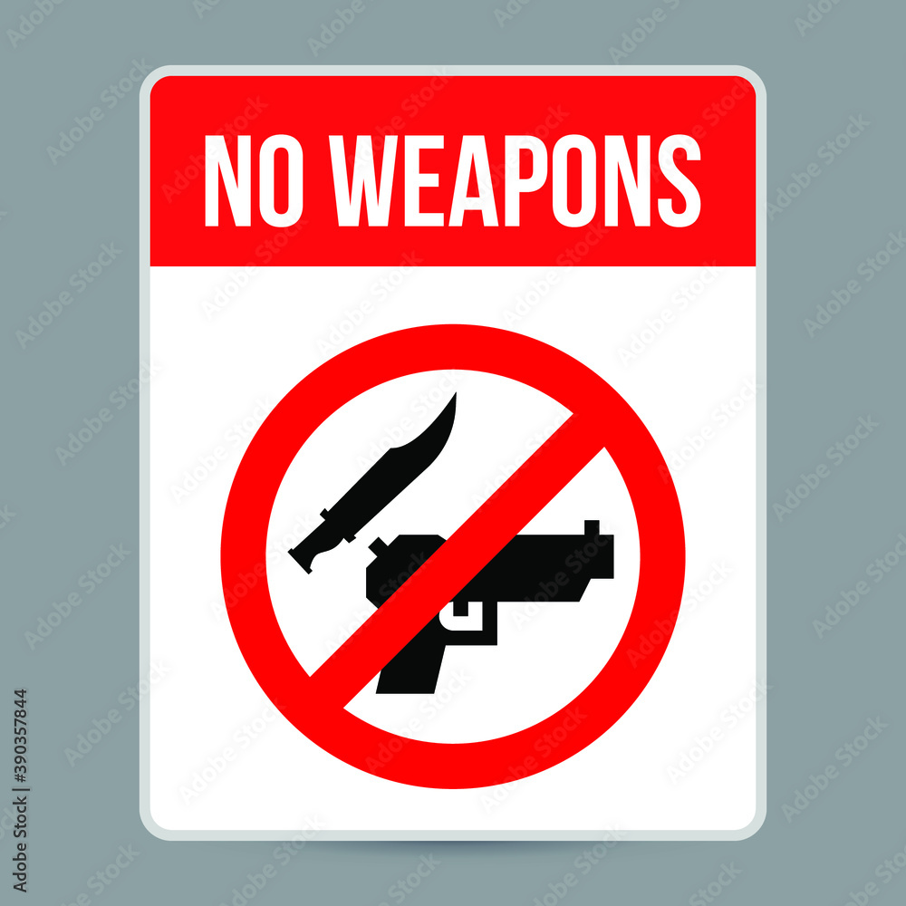 No weapons sign and symbol. Eps10 vector illustration Stock Vector ...