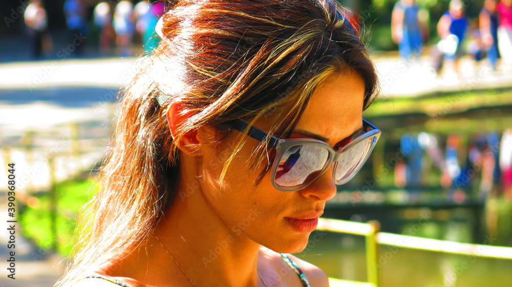 Brazilian top model in red dress Stock Photo | Adobe Stock