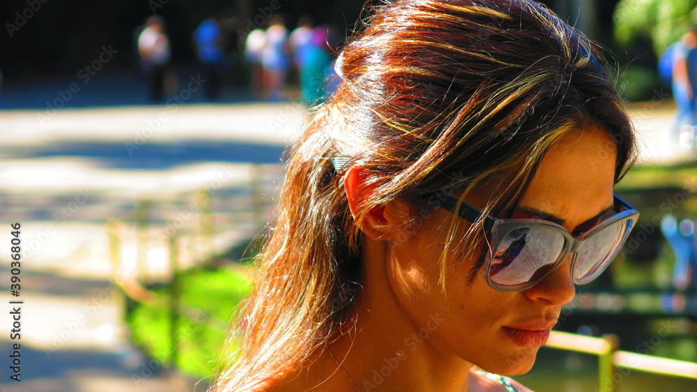 Brazilian top model in red dress Stock Photo | Adobe Stock