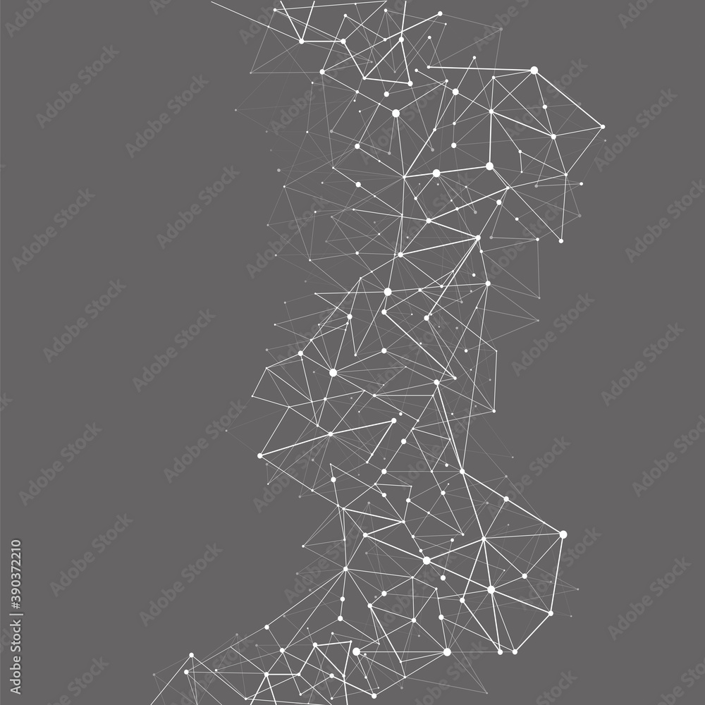 Network abstract connection isolated on gray background. Network ...