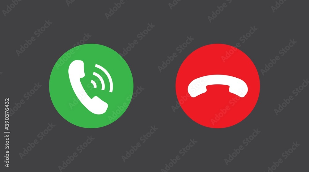 Phone Call Icons Answer and decline phone call buttons. Vector ...