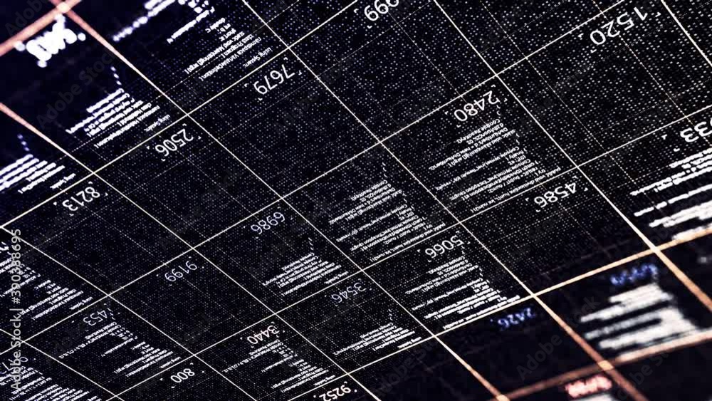 Digital background with code information and numbers flowing diagonally ...