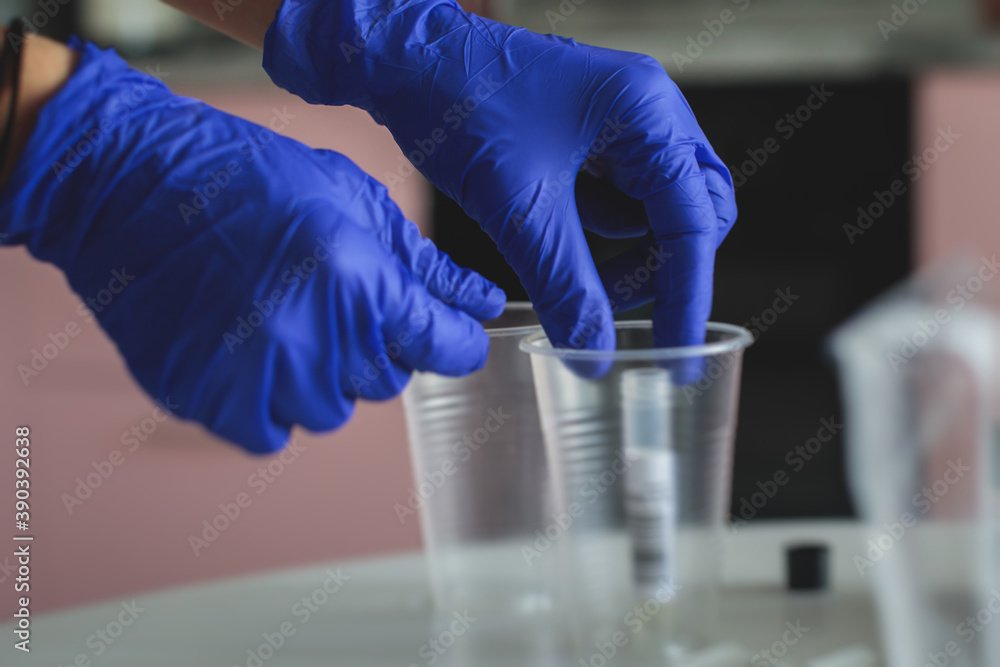 Process of coronavirus testing examination at home, COVID-19 swab ...