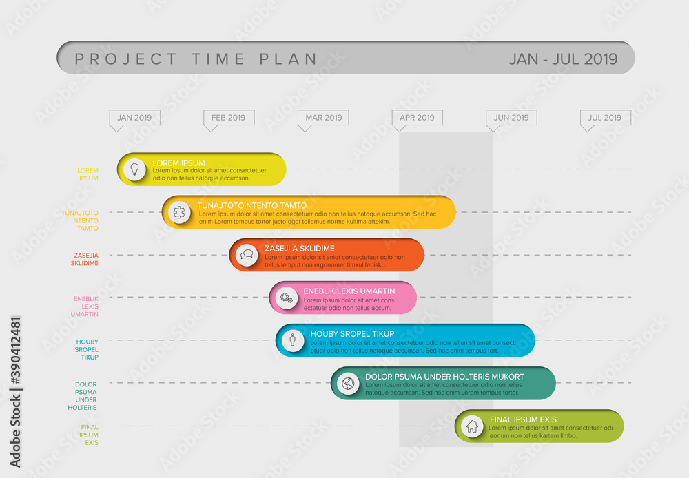 Gantt project production timeline graph Stock Vector | Adobe Stock