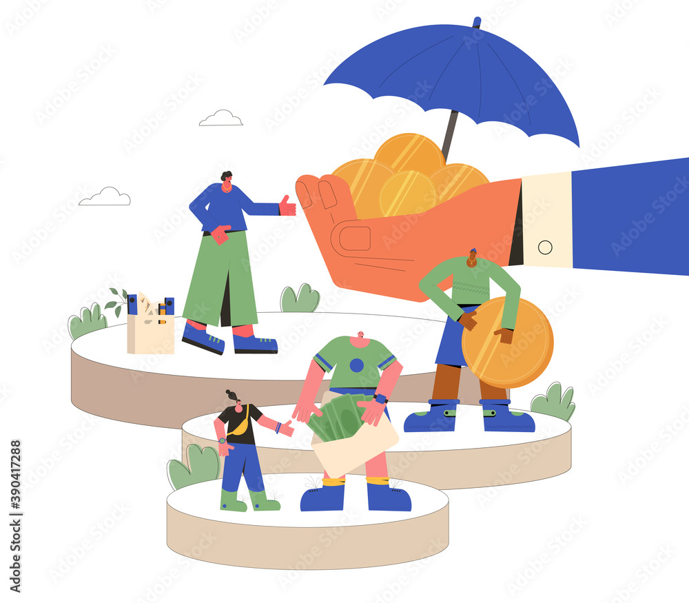 Protection money. Financial savings and insurance. Family and single ...