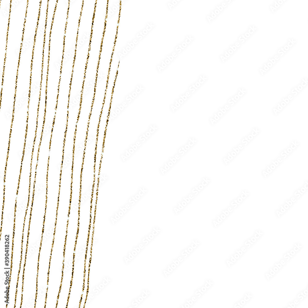 Festive background with gold glitter and freehand drawings. For ...