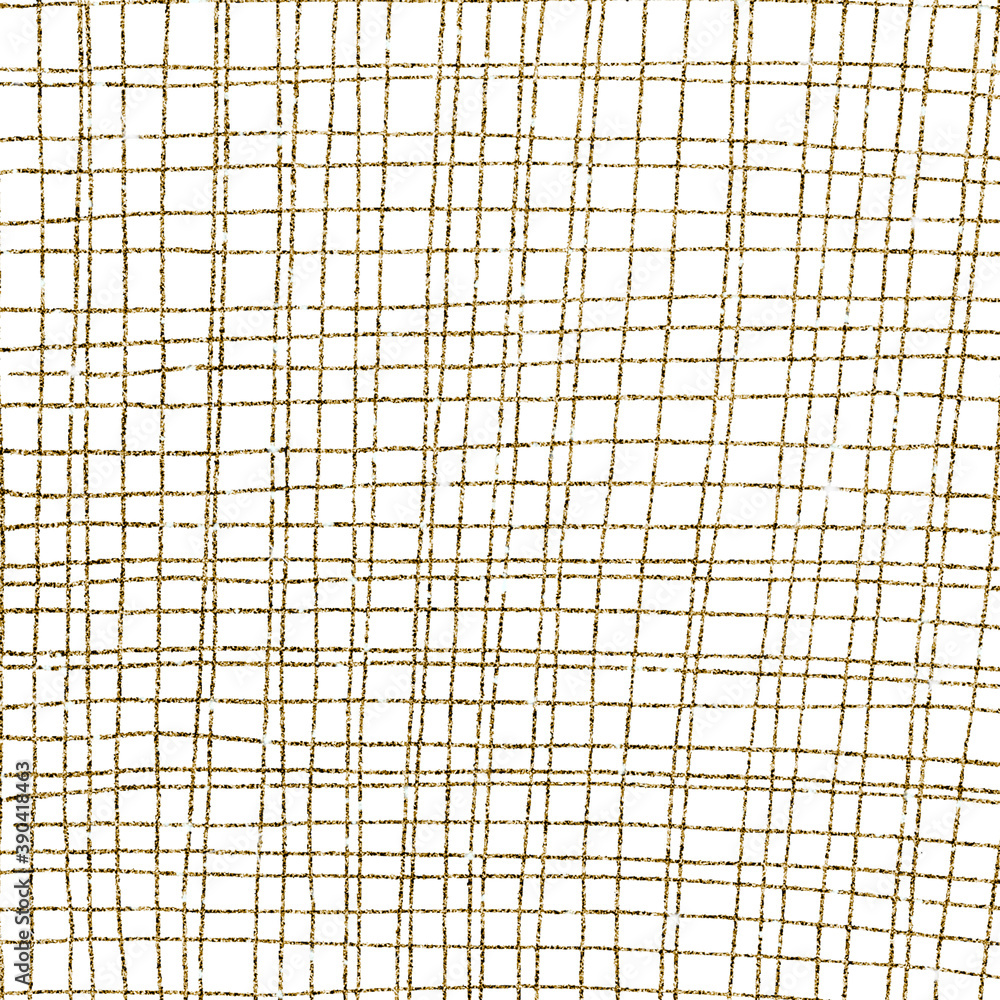Festive background with gold glitter and freehand drawings. For ...