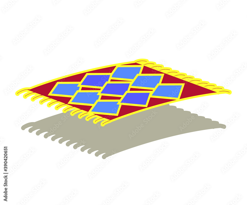 Flying carpet on a white background. Cartoon. Vector illustration ...
