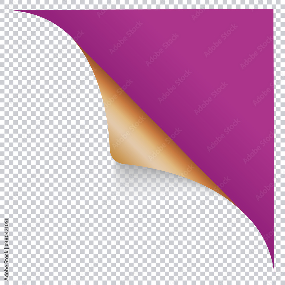 purple corner banner design element isolated on transparent background ...