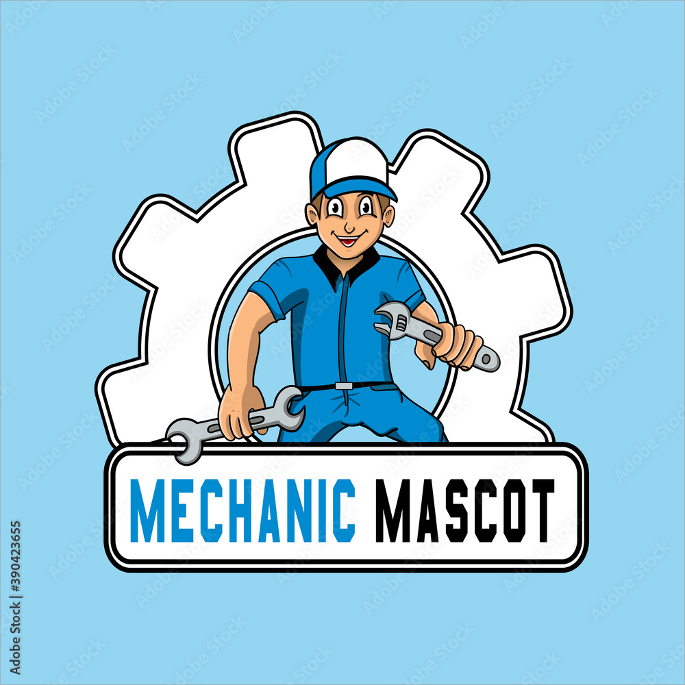mechanics mascot logo vector business Stock Vector | Adobe Stock