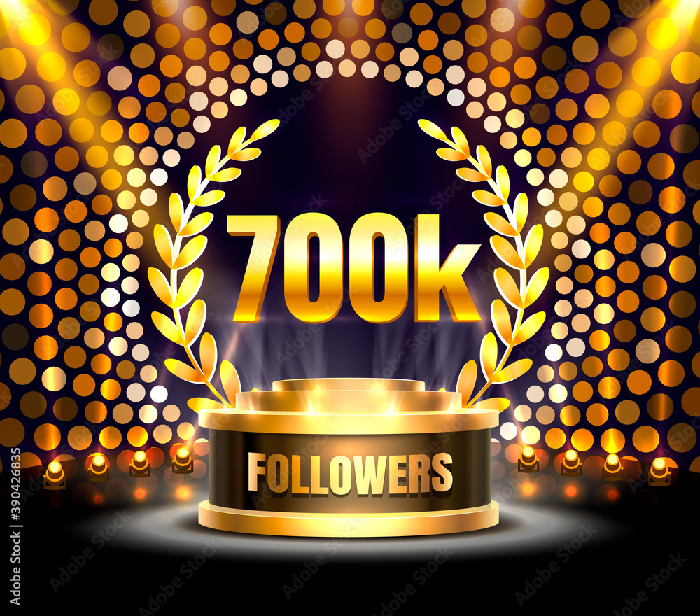 Thank you followers peoples, 700k online social group, happy banner ...