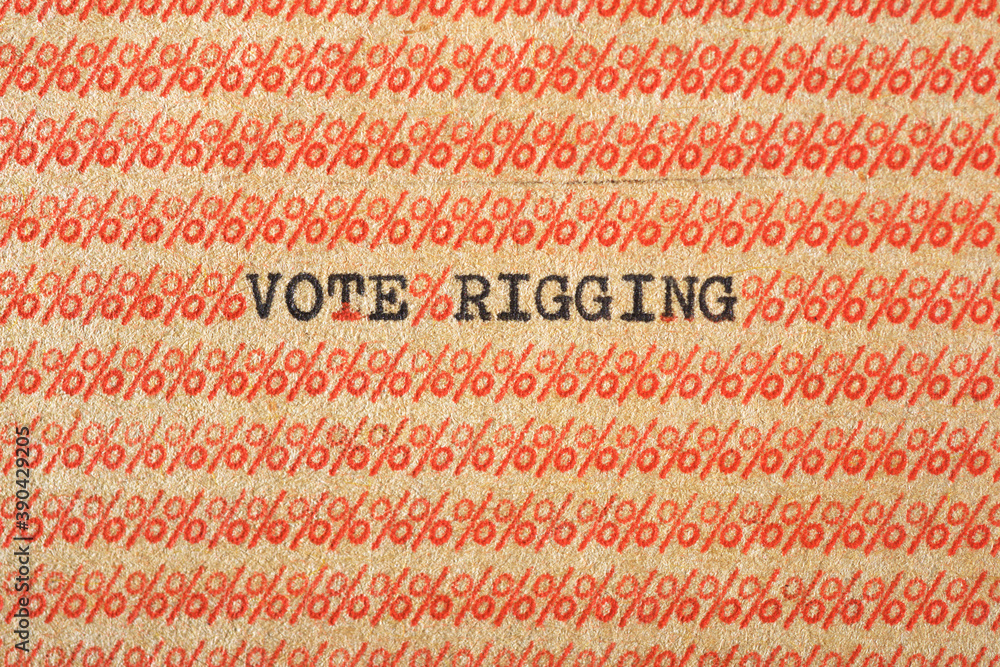 Vote rigging phrase Stock Photo | Adobe Stock