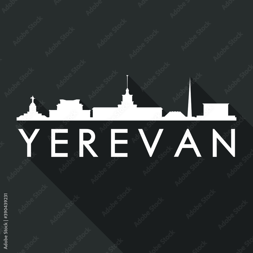 Yerevan Armenia Flat Icon Skyline. Silhouette Design City Vector Art ...