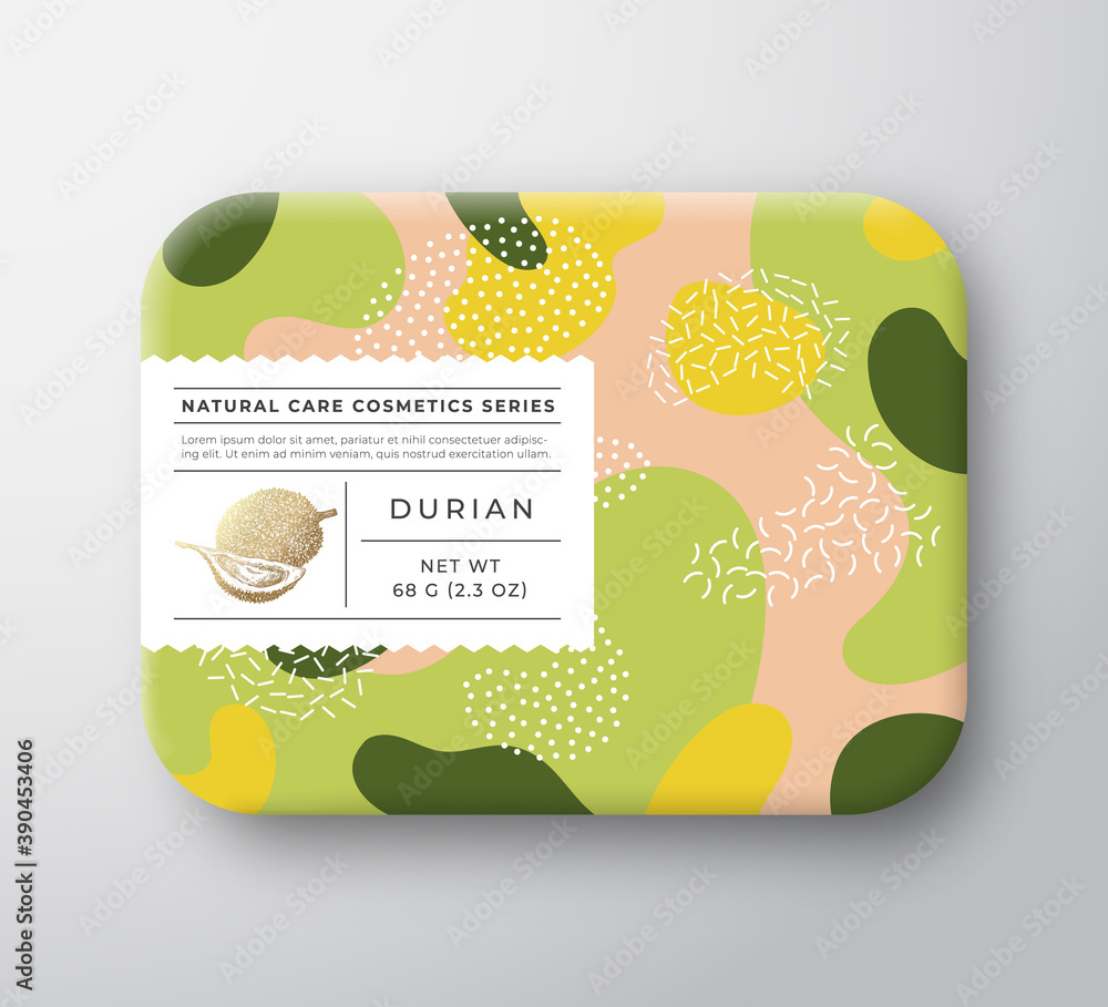 Fruits Bath Cosmetics Box. Vector Wrapped Paper Container with Care ...