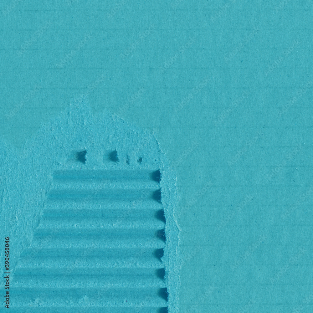 A blue vintage rough sheet of carton. Recycled environmentally friendly ...