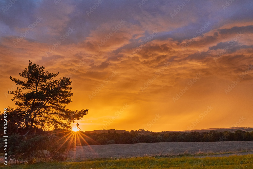summer storm, golden hour, light effects, calm before the storm, sunset ...