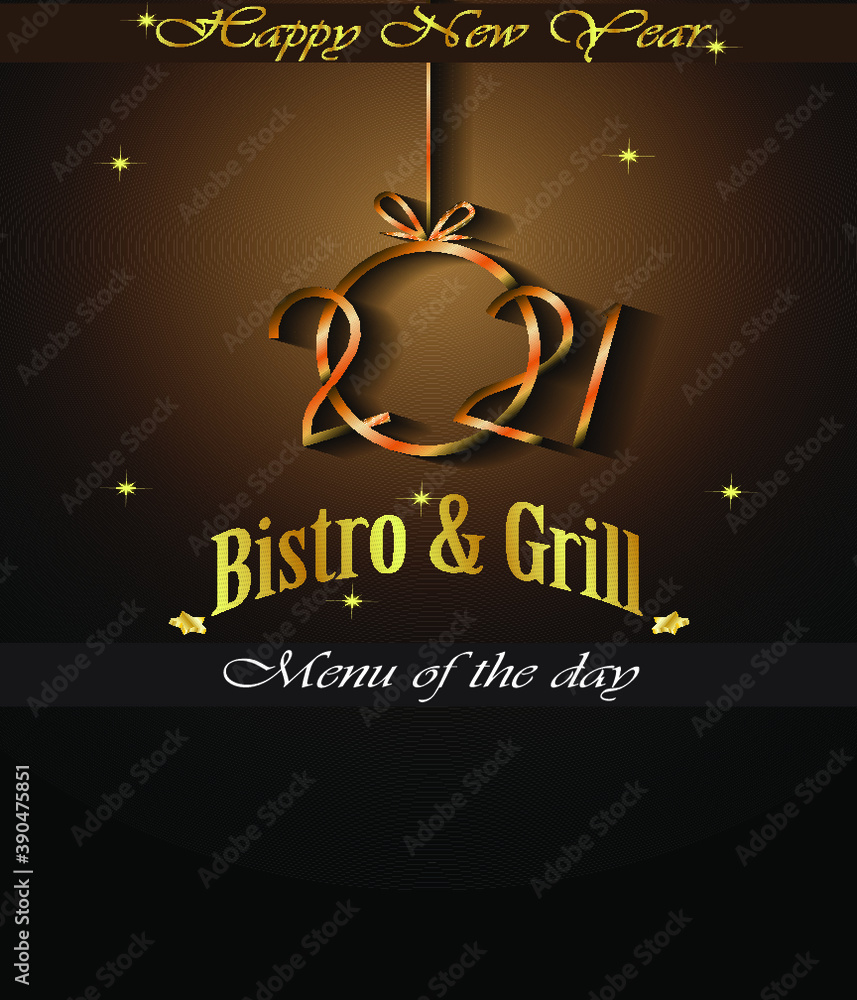 2021 Happy new year restaurant menu template for your seasonal flayers ...