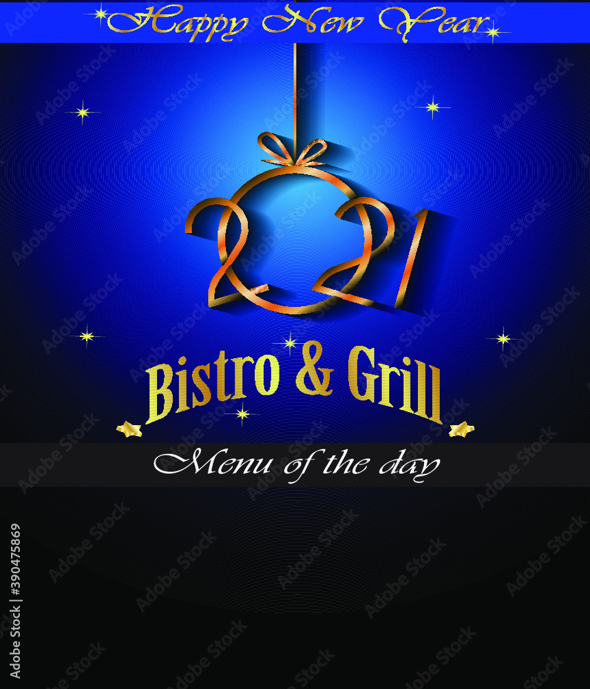 2021 Happy new year restaurant menu template for your seasonal flayers ...