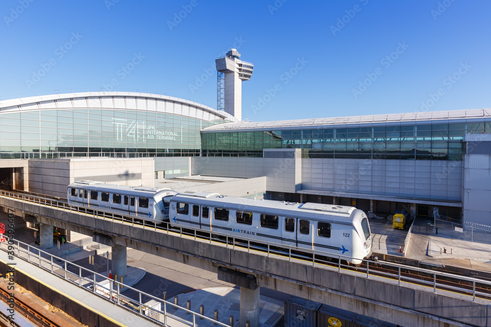 New York JFK Airport Airtrain train at New York JFK Airport in the ...