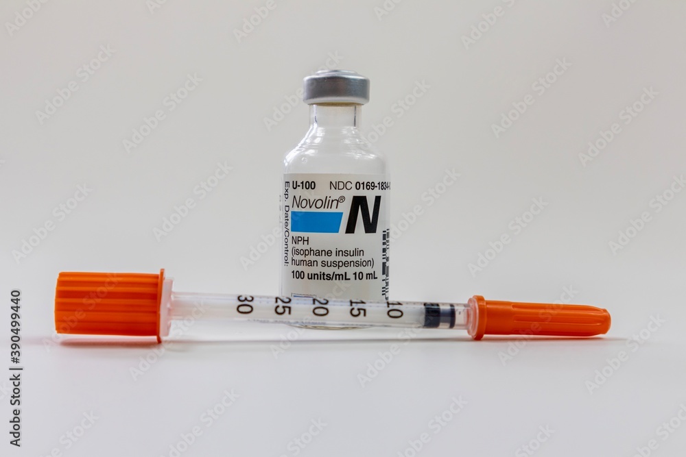 Novolin N Insulin bottle and syringe Stock Photo | Adobe Stock