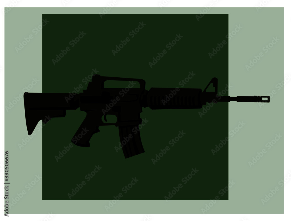 Infantry weapons. Modern assault rifle. Vector image for illustrations ...
