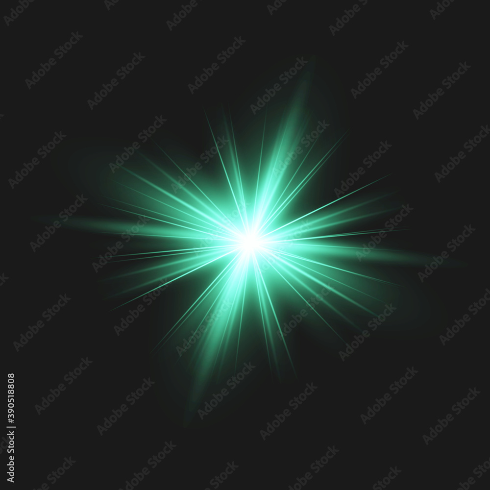 Glow isolated green light effect, lens flare Stock Vector | Adobe Stock