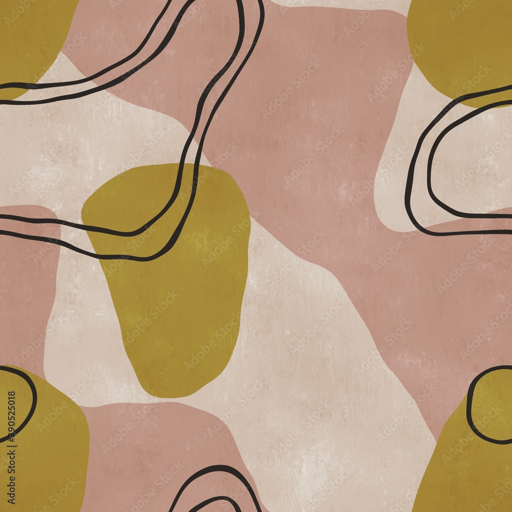 Seamless organic rounded curvy shapes naive design. High quality ...