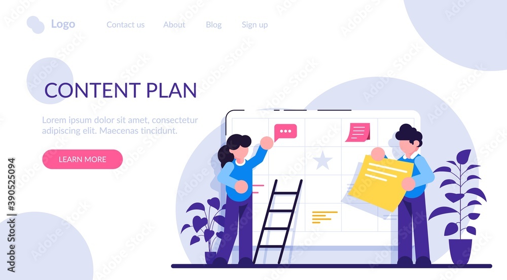 Content plan concept. Planning concept. Entrepreneurship and calendar ...