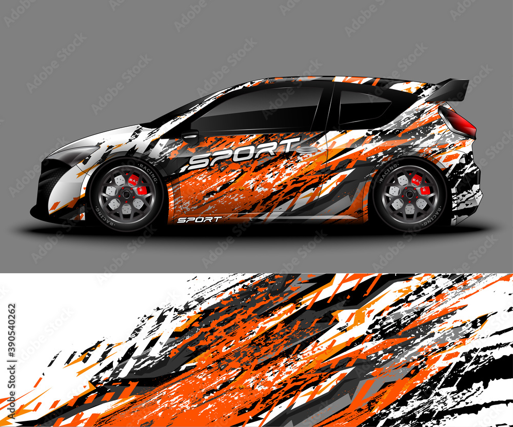 Abstract background for racing sport car Wrap design and vehicle livery ...