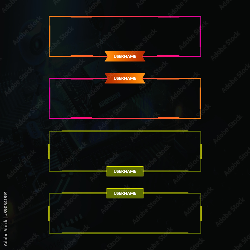 Twitch Panels- Twitch Overlays -Twitch Streaming Element Stock Vector ...