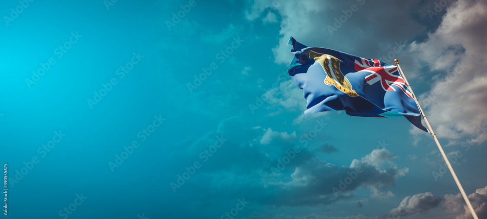 Beautiful national state flag of British Virgin Islands with blank ...