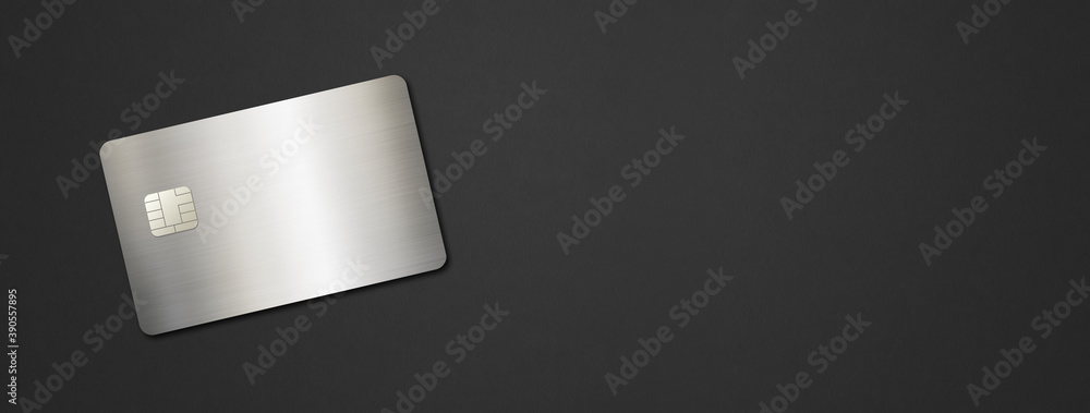 Silver credit card on a black background Stock Illustration | Adobe Stock