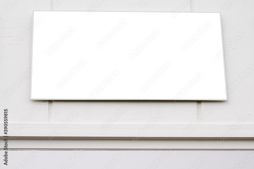 Wall with blank signage empty banner ready for your artwork sign with ...