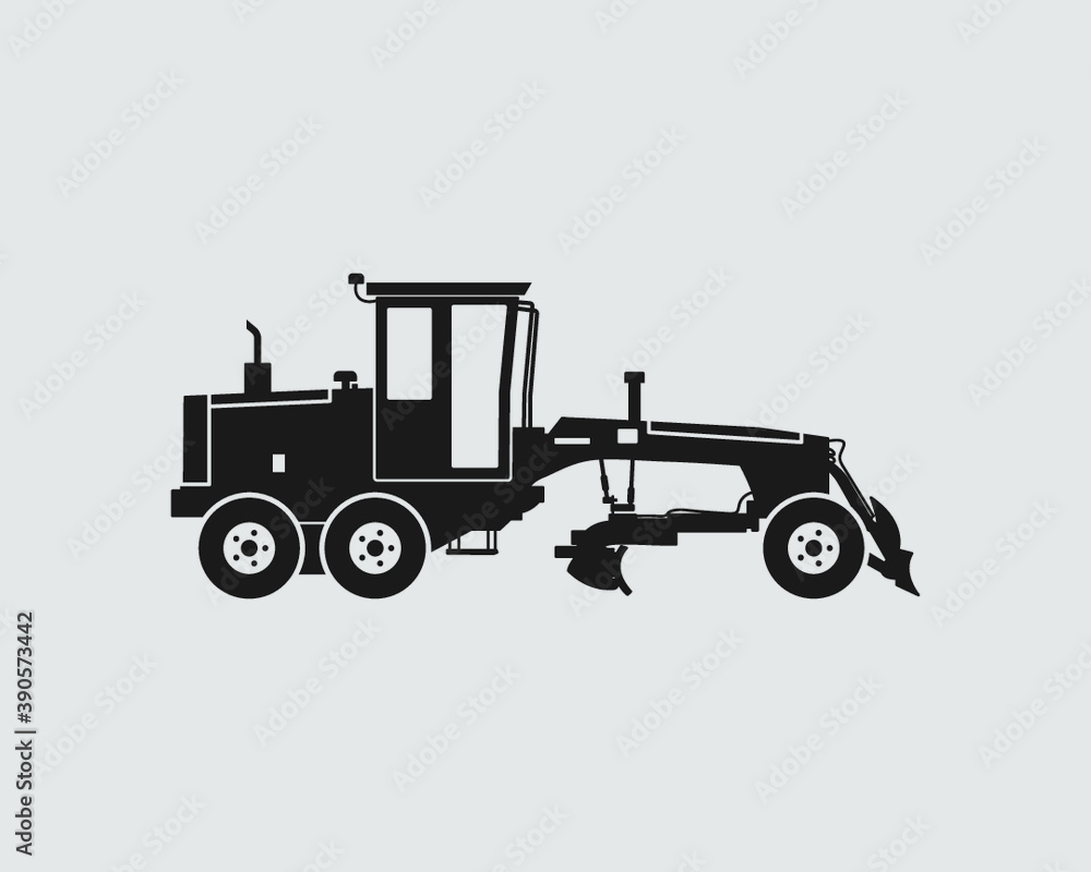 Motor grader printable vector illustration Stock Vector | Adobe Stock
