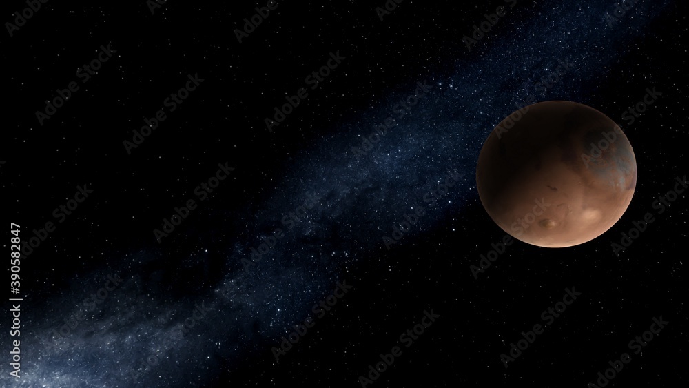 planet Mars, planet Mars from space, full planet Mars, red Mars 3d ...