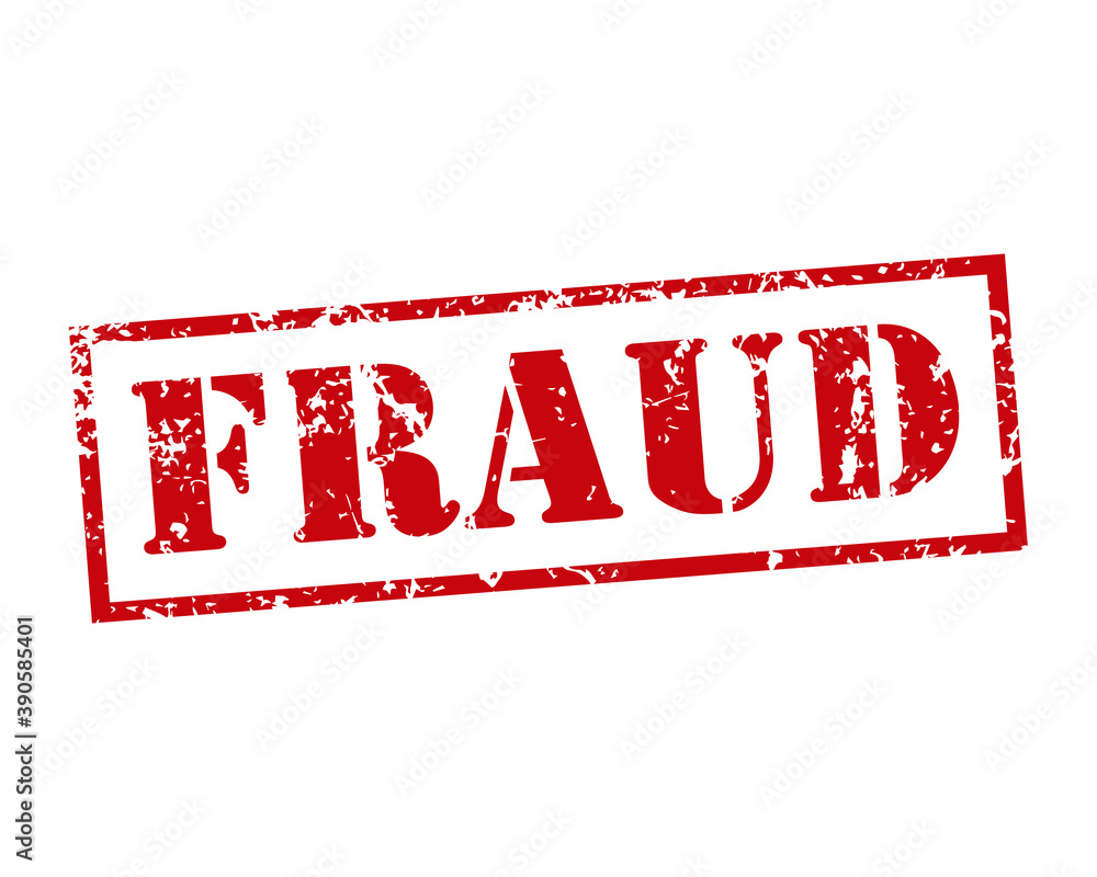 Fraud rubber stamp icon. Grunge style texture. Red vintage treason seal ...