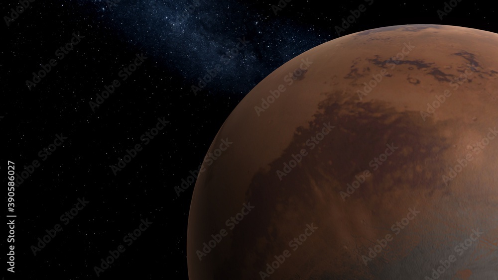 planet Mars, planet Mars from space, full planet Mars, red Mars 3d ...
