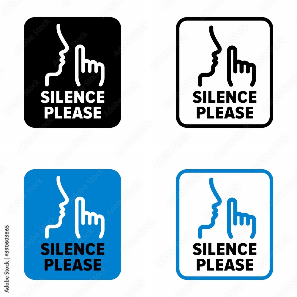 Keep "silence please" restrictive information sign Stock Illustration ...