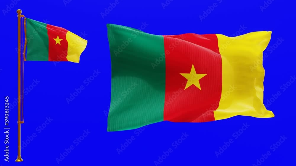 Flags of Cameroon with Green Screen Chroma Key High Quality 4K UHD ...