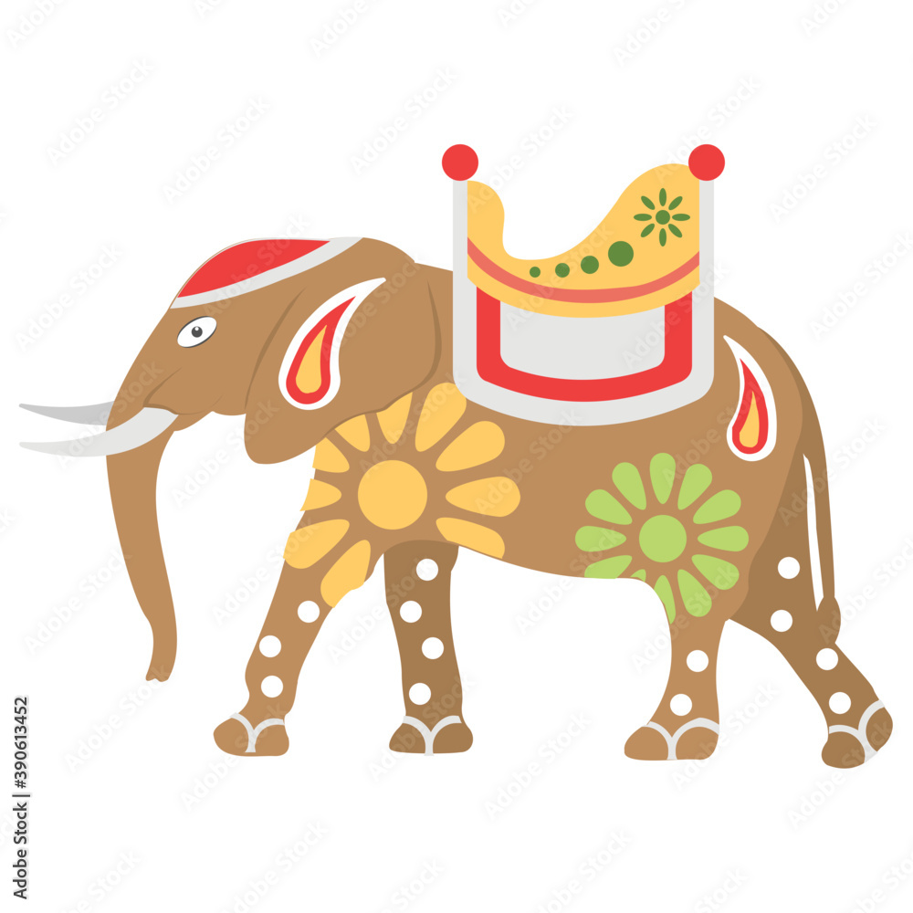 A decorated elephant avatar baring the celebration of mysore dasara ...