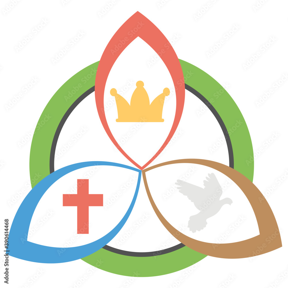 Three holy christian religious symbols showing trinity sunday ...