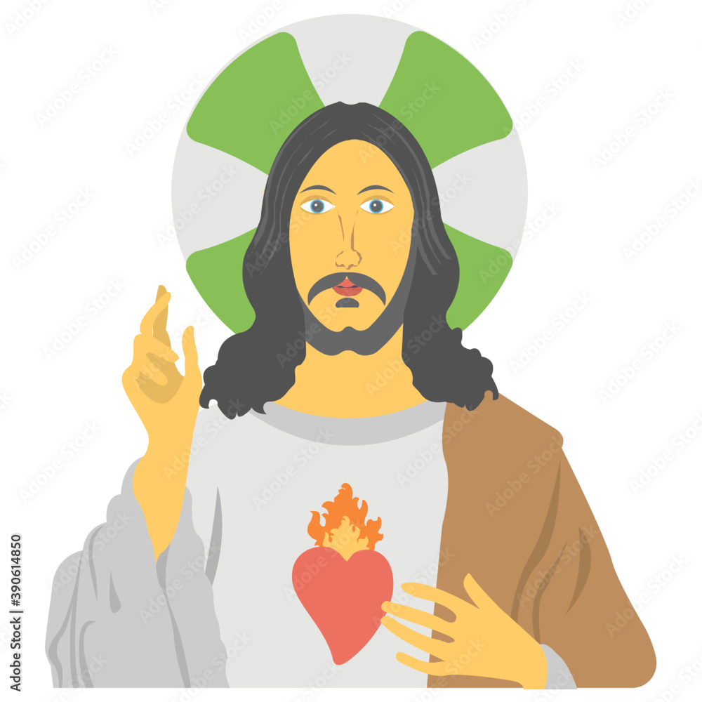 Jesus christ’s avatar with decorative emblems in hands in created to ...