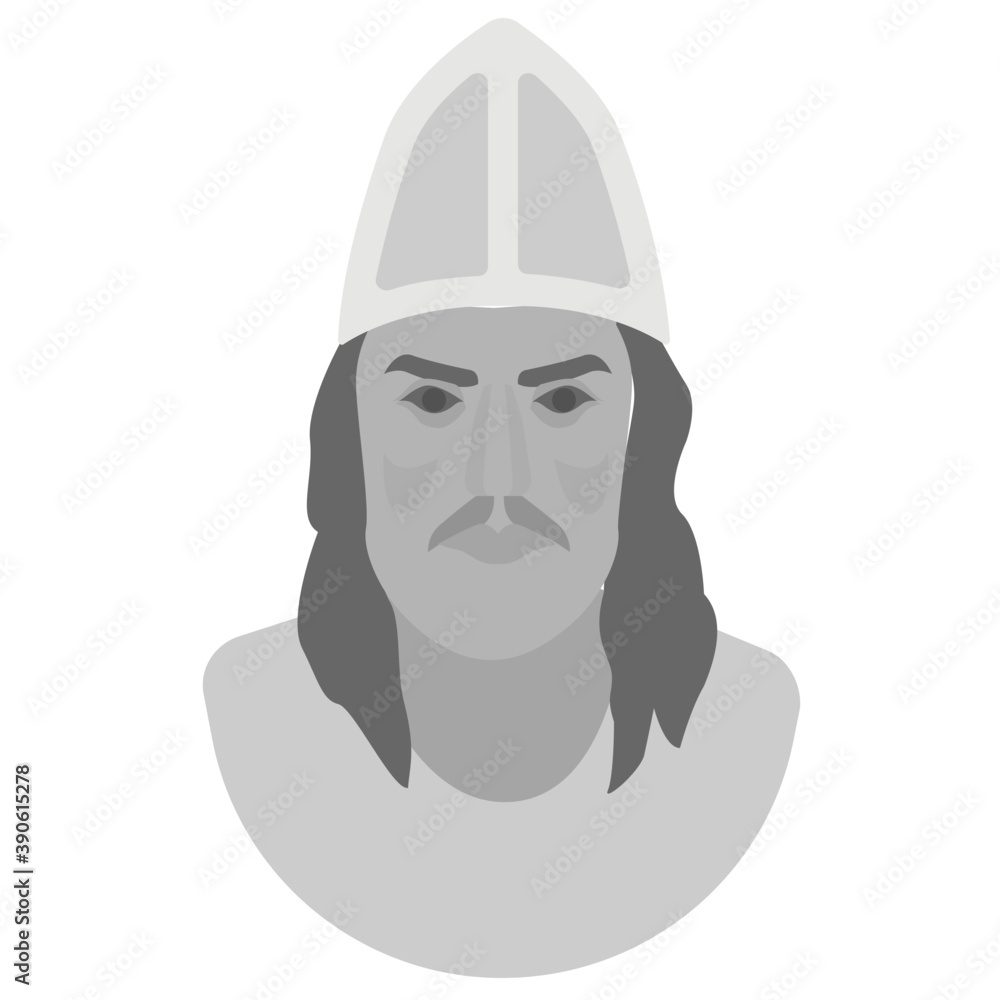 An icon with dummy face of leif erikson is holding the idea of leif ...