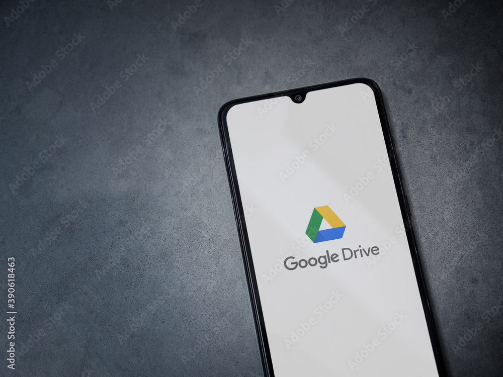 Lod, Israel - July 8, 2020: Google Drive app launch screen with logo on ...