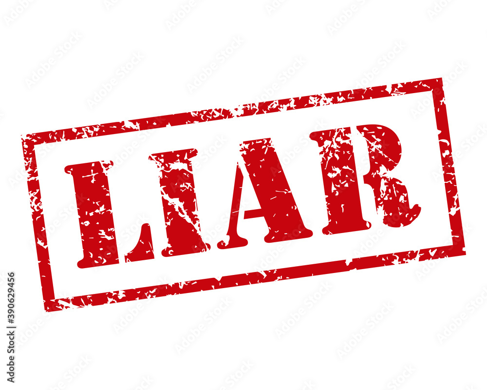 Liar rubber stamp icon. Grunge style texture. Red vintage seal. Aged ...