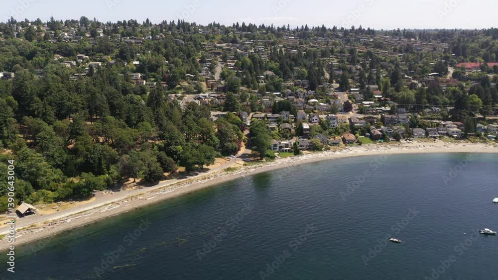 Aerial / drone flyover footage of Lincoln Park, Fauntleroy located by ...