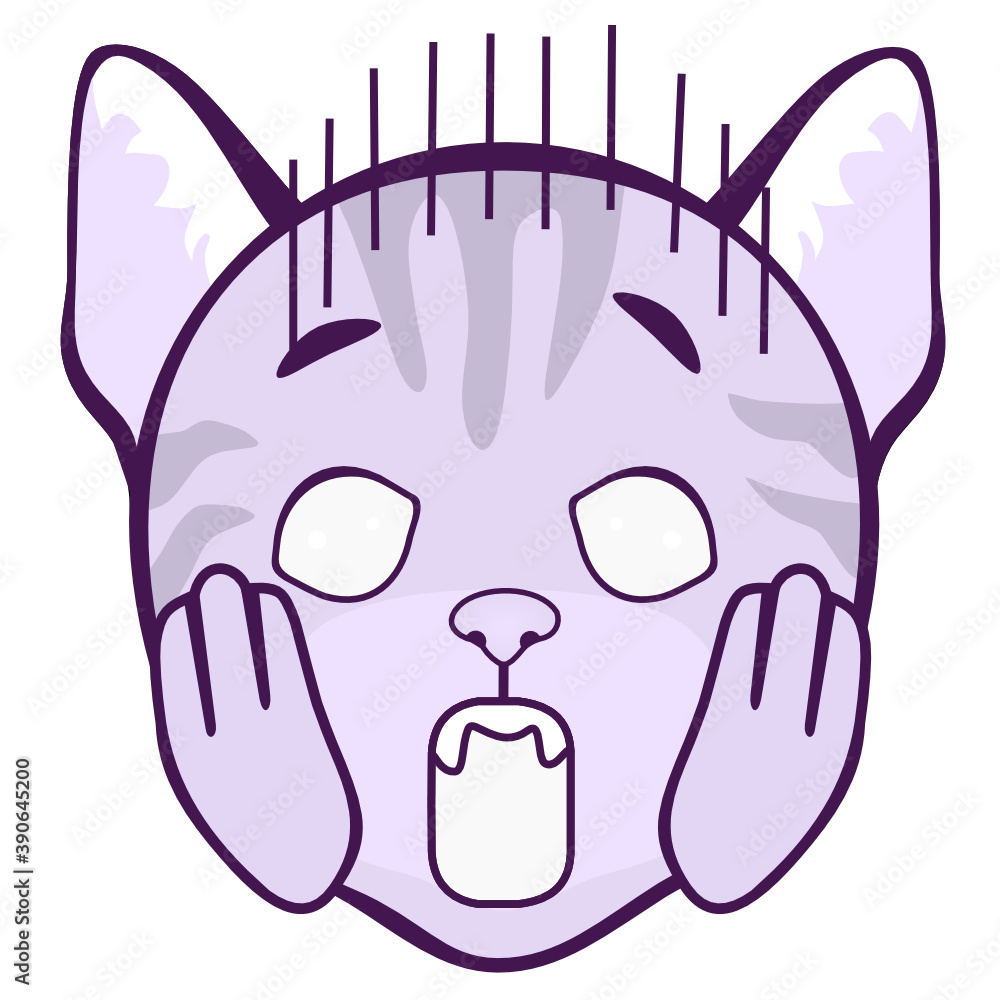 emoji with a monster cat that represents scream shows deep emotion of ...