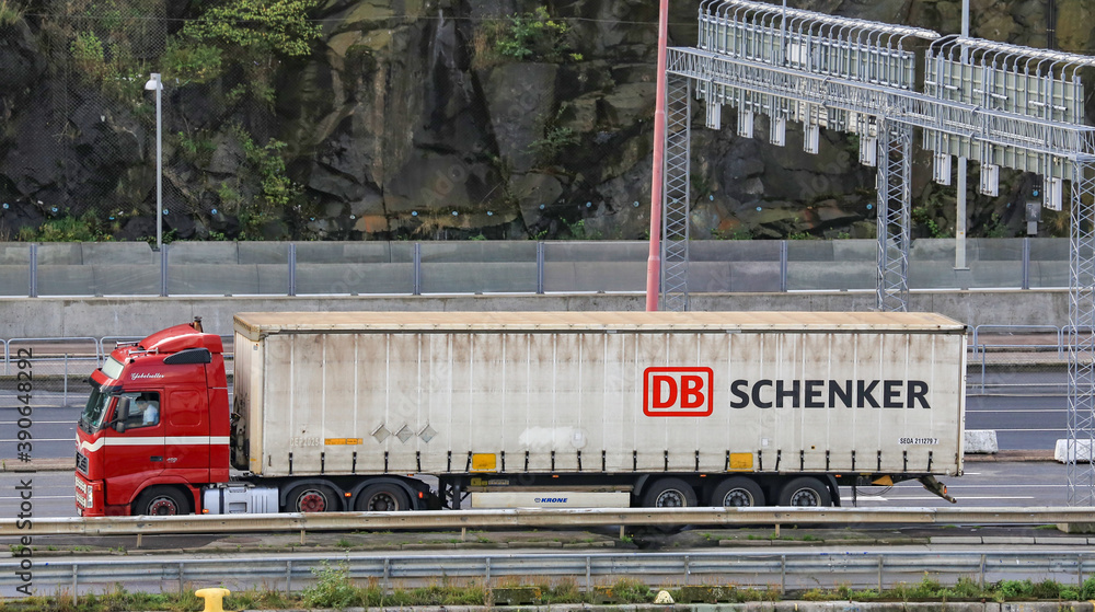 DB -Schenker truck on Gothenburg ferry quay in Sweden Stock Photo ...