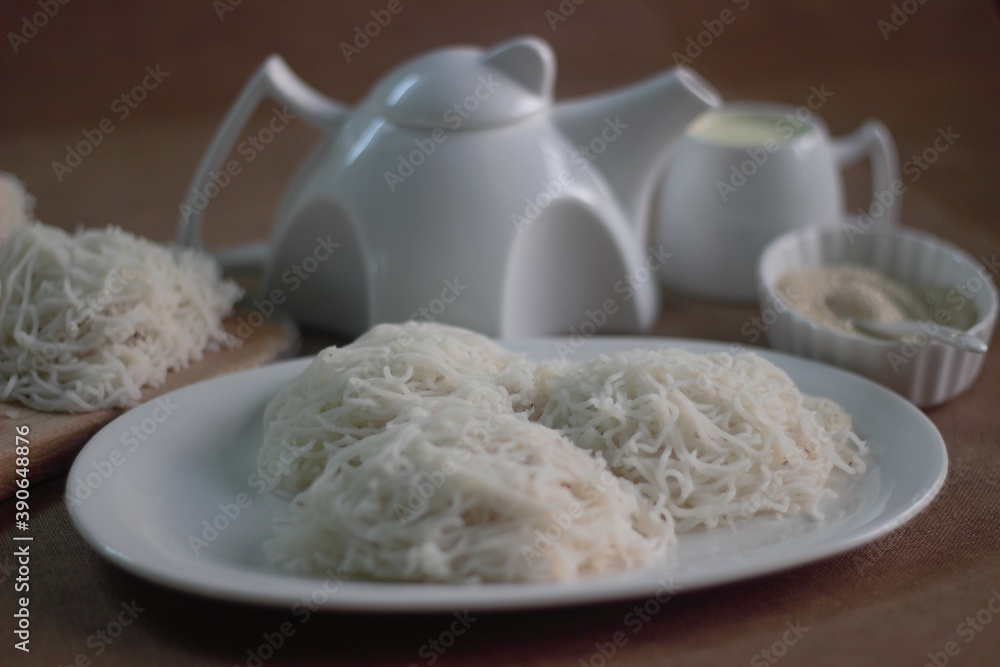 String hopper is a rice noodle dish from Indian states Kerala and Tamil ...