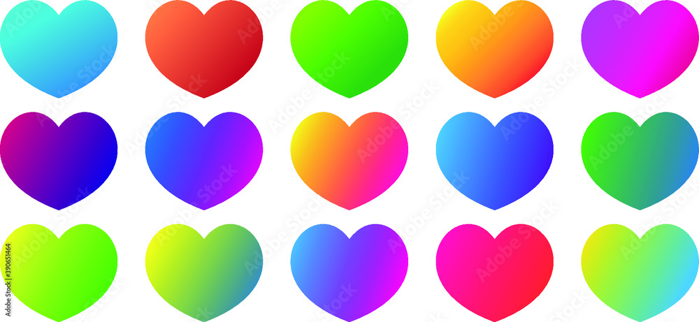 Heart Love Emoji Icon Object Symbol Gradient Vector Art Design Cartoon ...